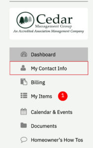 Contact Information Updat | Cedar Management Group